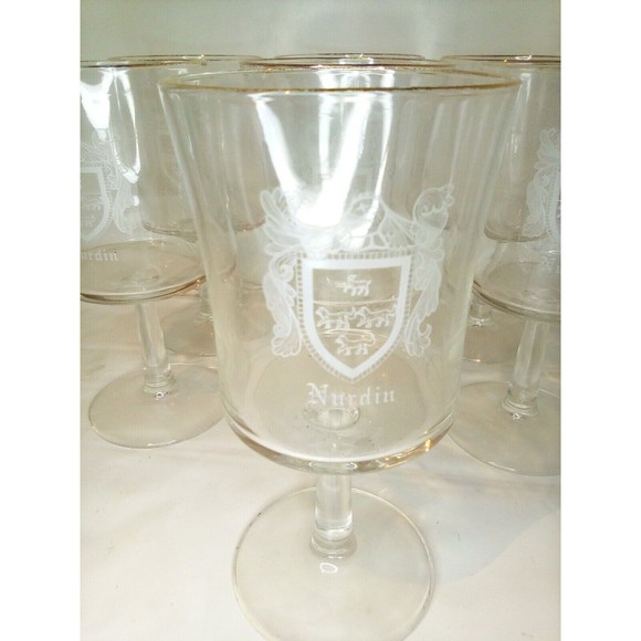 Dining | Vtg Nudrin Gold Trim Beautiful Rare Wine Glasses | Poshmark